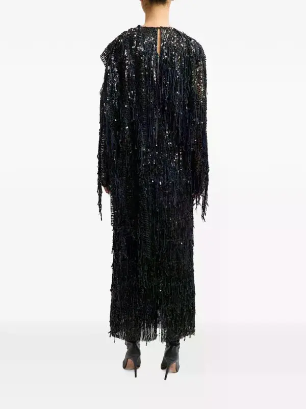 16Arlington Dia Fringe-sequin Maxi Skirt - Black