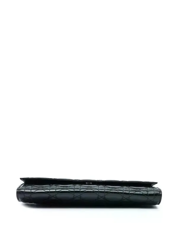 Dior 2010 Patent Cannage Clutch With Chain Crossbody Bag