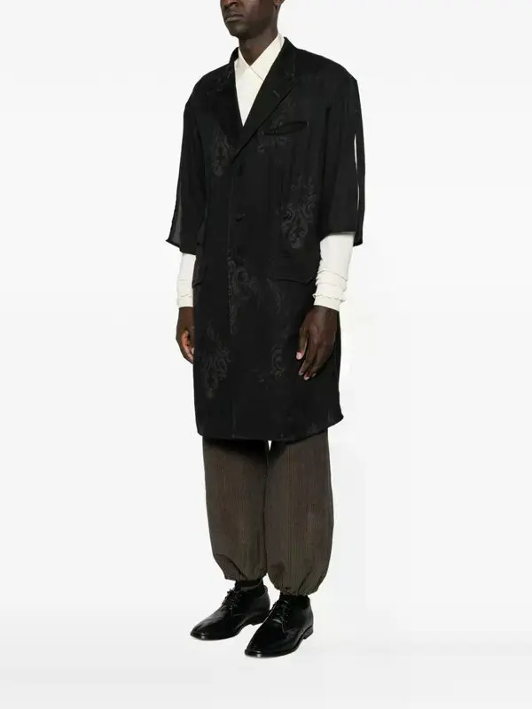 Yohji Yamamoto Jacquard Short-sleeve Coat