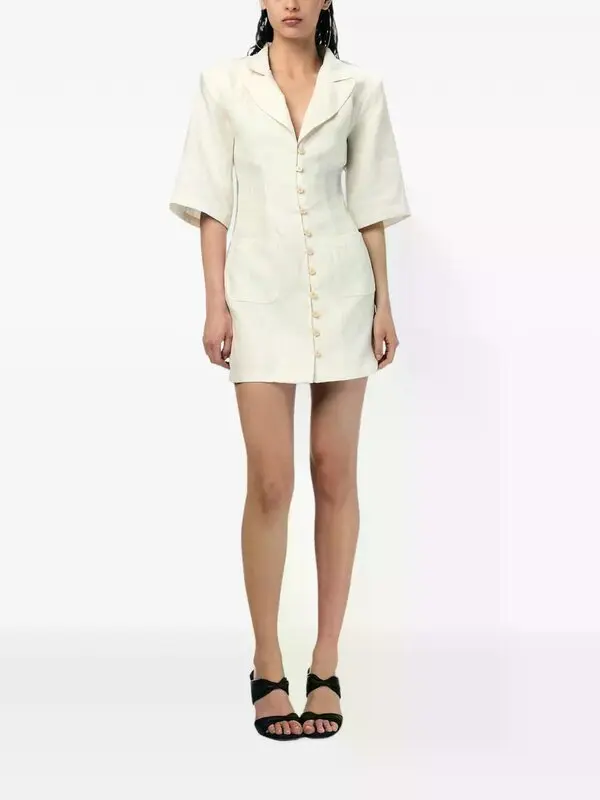 ANDRA ANDREESCU Button-front Linen Mini Dress