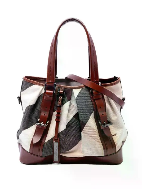 Burberry 2000-2017 Mega Check Canvas Lowry Satchel