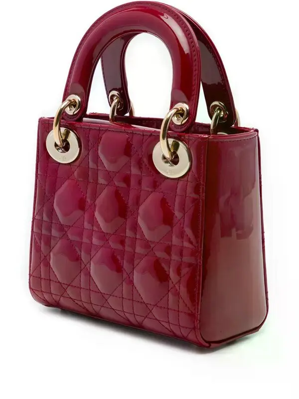 Dior 2019 Mini Patent Cannage Lady Satchel