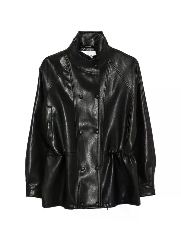 ELEH Double-breasted Faux-leather Jacket