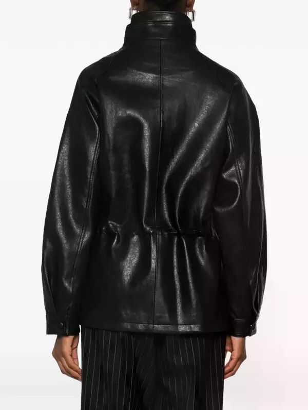 ELEH Double-breasted Faux-leather Jacket