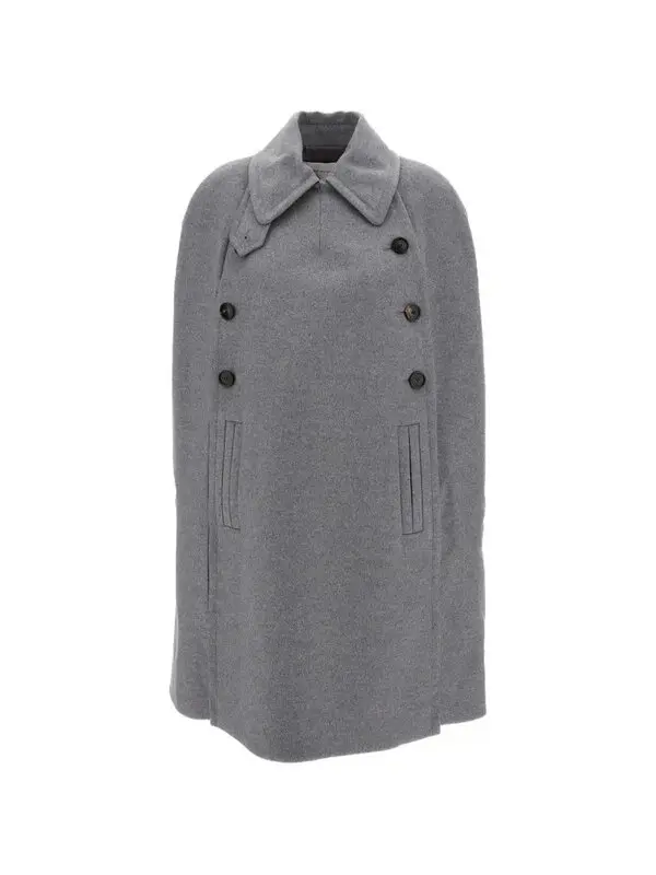 7 For All Mankind Double-breasted Cape - Grey