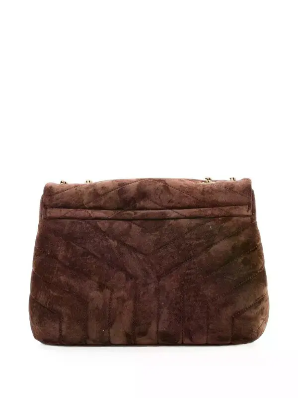 Saint Laurent Loulou Matelasse Chevron Suede Small Shoulder Bag