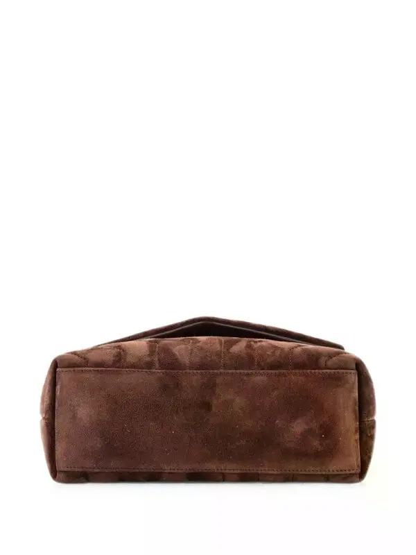 Saint Laurent Loulou Matelasse Chevron Suede Small Shoulder Bag