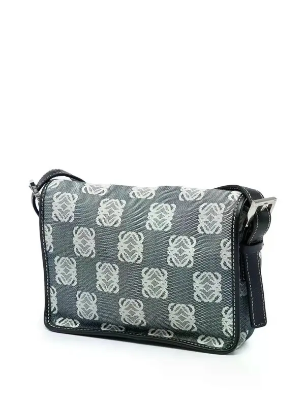 Loewe 2003 Anagram Canvas Flap Crossbody Bag