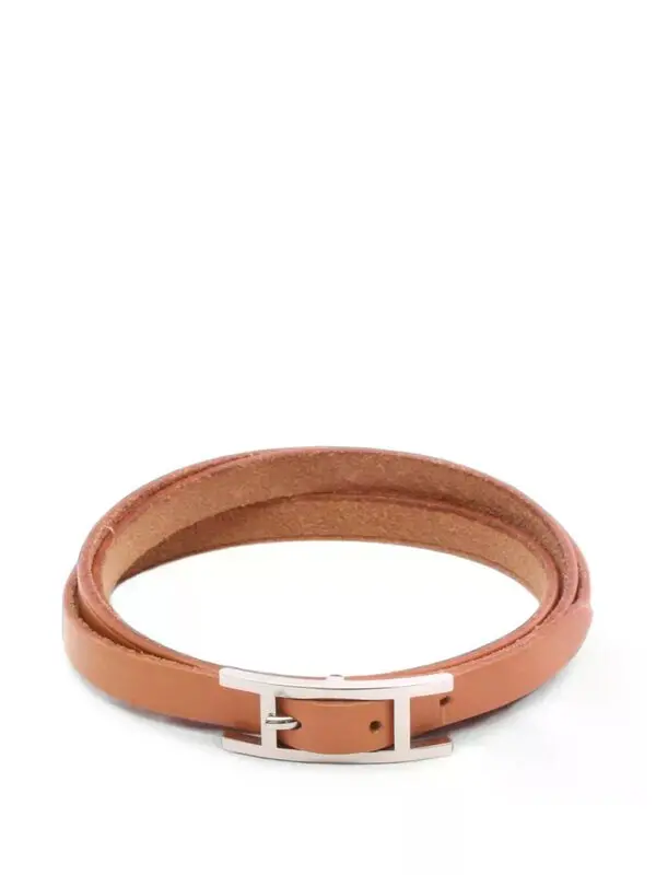 Hermès 2010s 3 Api Leather Bracelet - Brown