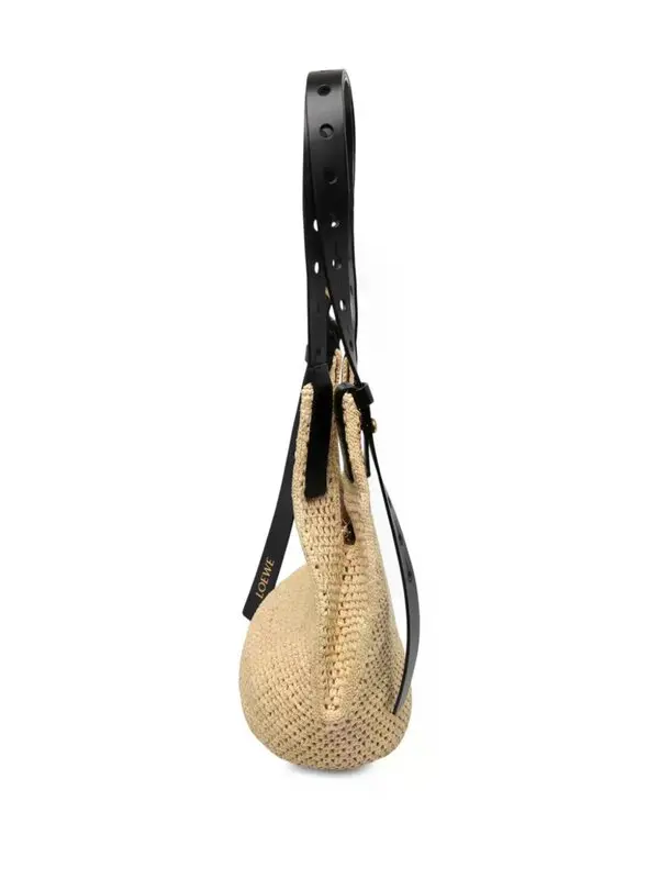 Loewe 2021-2026 Small Raffia Punch Hole Hobo Bag