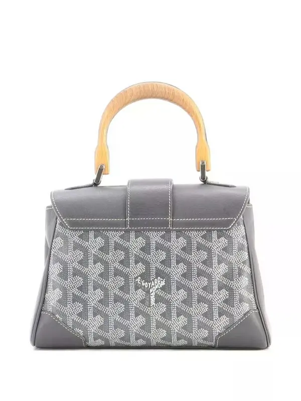 Goyard Saigon Top Handle Bag Coated Canvas With Leather Mini Shoulder Bag - Grey