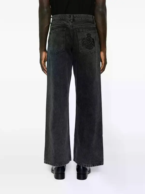 ERL Logo-embroidered Wide-leg Jeans