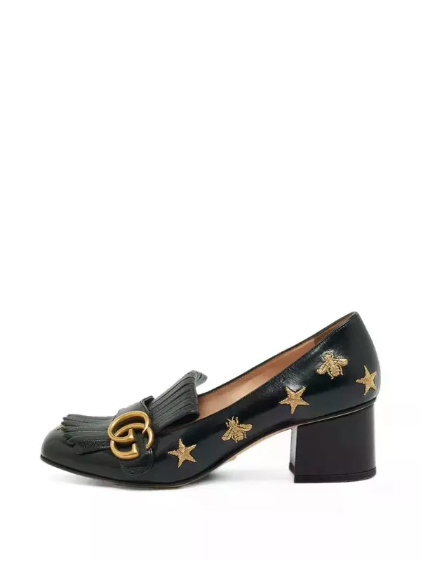 Gucci Gg Marmont Fringed Pumps - Black