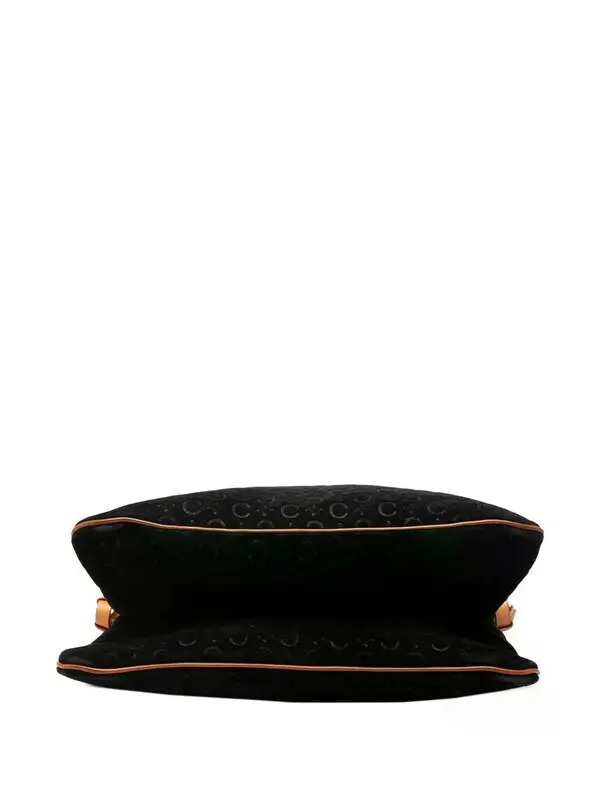 Celine 2000 C Macadam Suede Double Zip Shoulder Bag