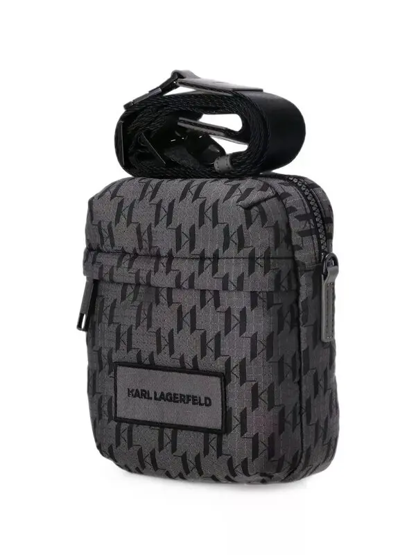 Karl Lagerfeld Monogram Ripstop Messenger Bag
