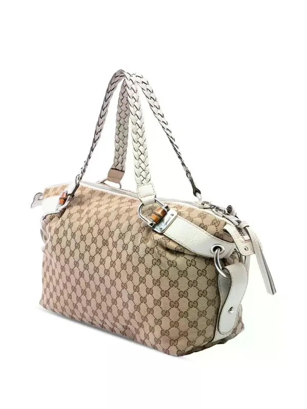 Gucci 2016-2026 Medium Gg Canvas Bamboo Bar Tote Bag