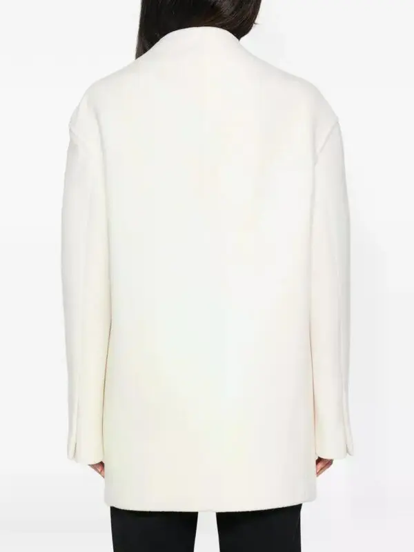 Malo Double-breasted Scoop-neck Coat - Neutrals