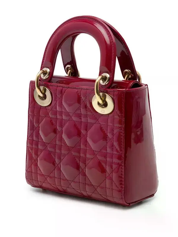 Dior 2019 Mini Patent Cannage Lady Shoulder Bag