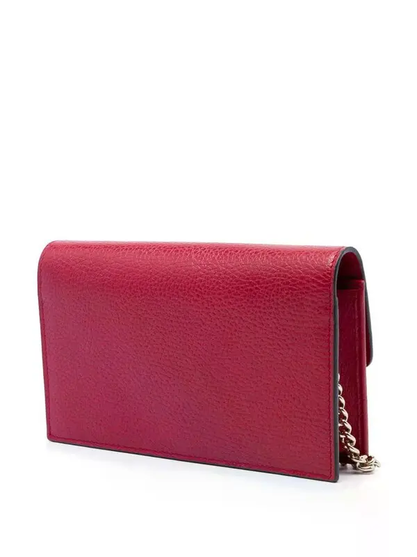 Gucci 2016-2026 Dollar Calfskin Interlocking G Wallet On Chain Crossbody Bag - Red
