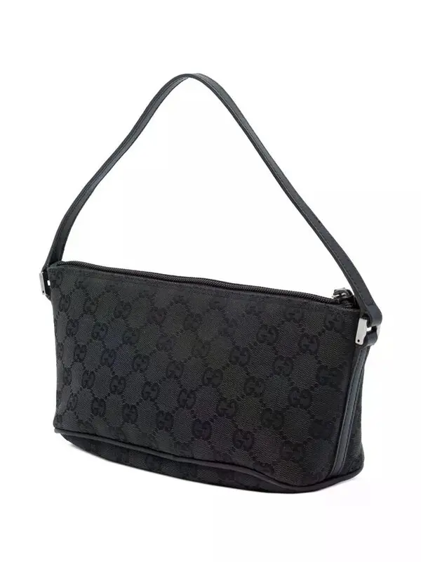Gucci 2000-2015 Gg Canvas Boat Shoulder Bag - Black