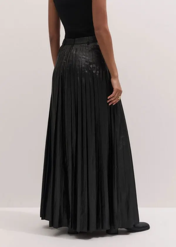 ME+EM Metallic Dramatic Pleated Full Length Skirt
