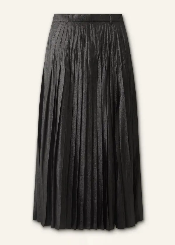 ME+EM Metallic Dramatic Pleated Full Length Skirt