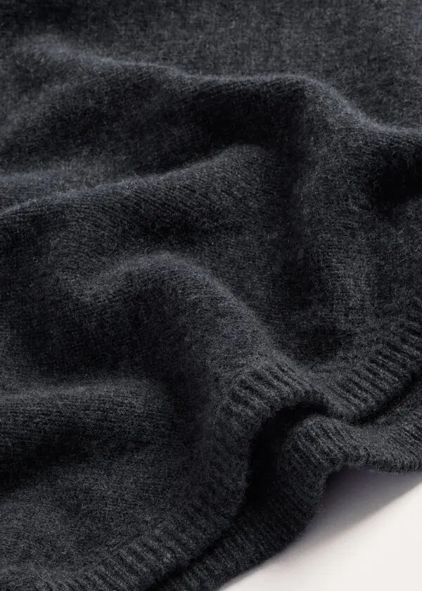 ME+EM Cashmere Triangle Knit Scarf Charcoal Melange
