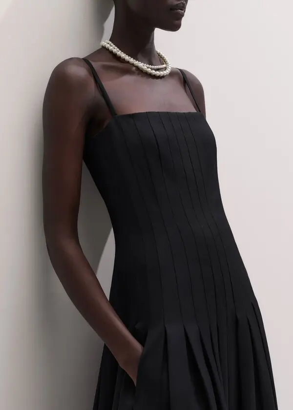 ME+EM Structured Strappy Maxi Dress - Black
