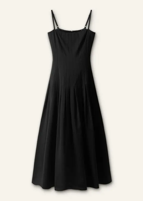ME+EM Structured Strappy Maxi Dress - Black