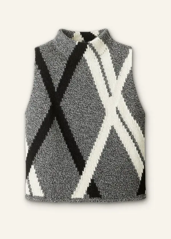 ME+EM Exploded Argyle Straight Knit Vest