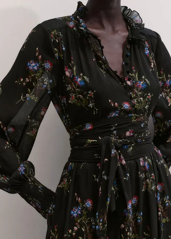 ME+EM Wild Winter Floral Print Maxi Dress With Cami + Belt