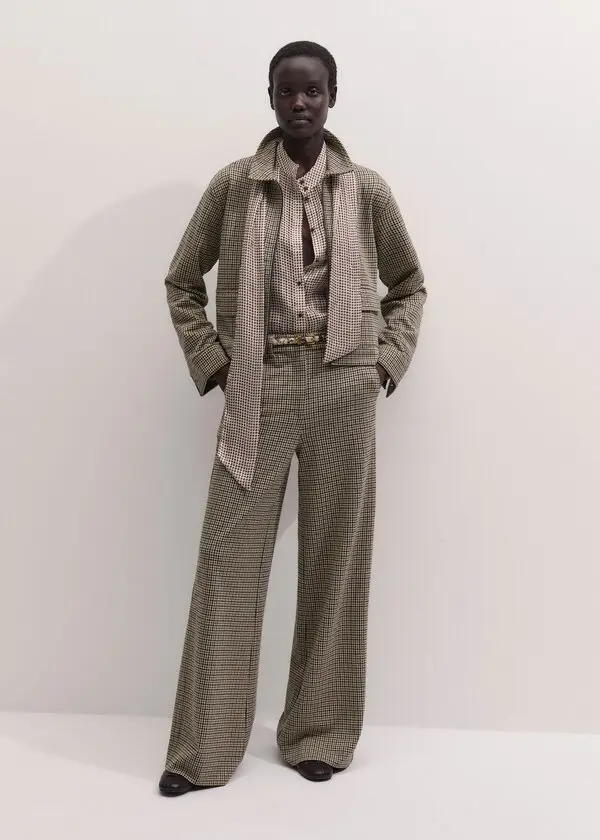 ME+EM Relaxed Zip Front Houndstooth Jacket