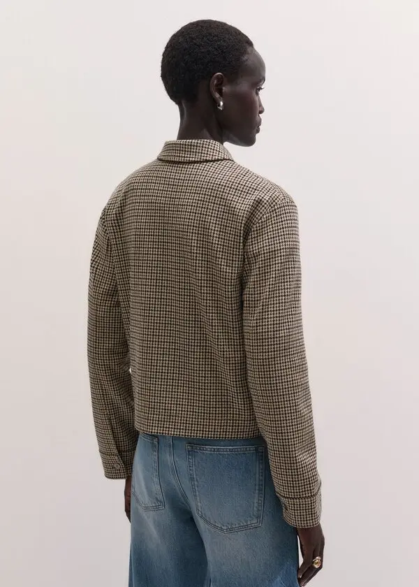 ME+EM Relaxed Zip Front Houndstooth Jacket