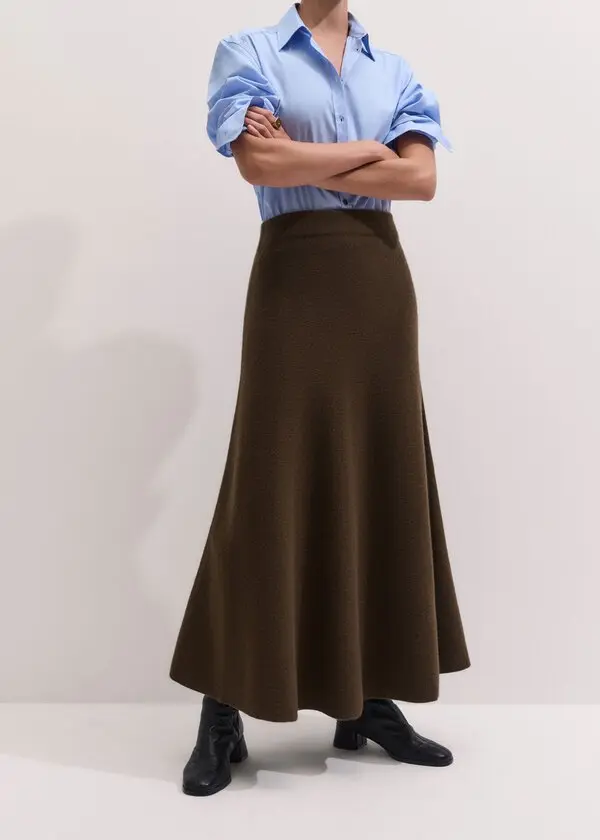 ME+EM Felted Merino Relaxed Knit Maxi Skirt