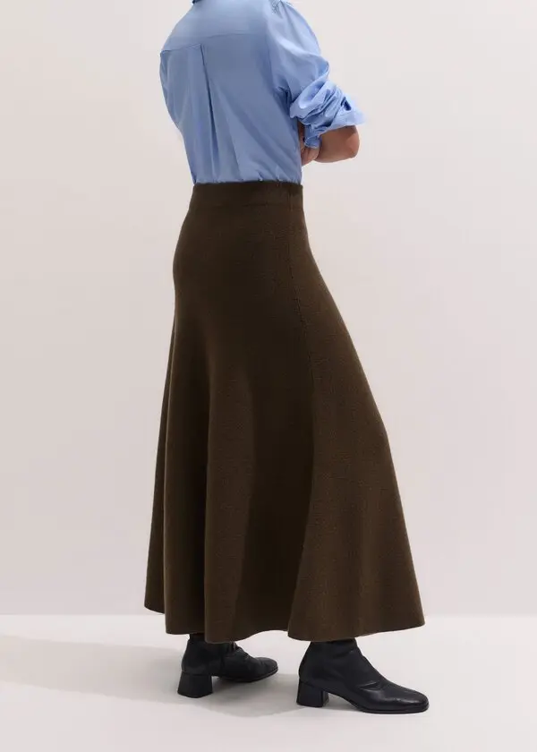 ME+EM Felted Merino Relaxed Knit Maxi Skirt