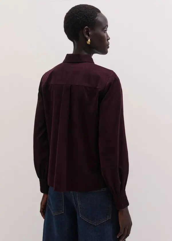 ME+EM Micro Cord Slim Fitting Blouse