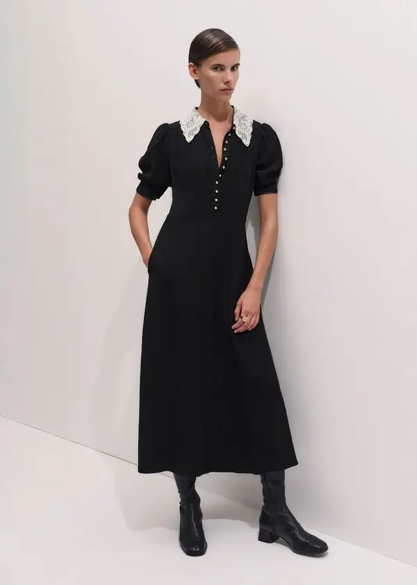 ME+EM Lace Collar Am-pm Maxi Dress