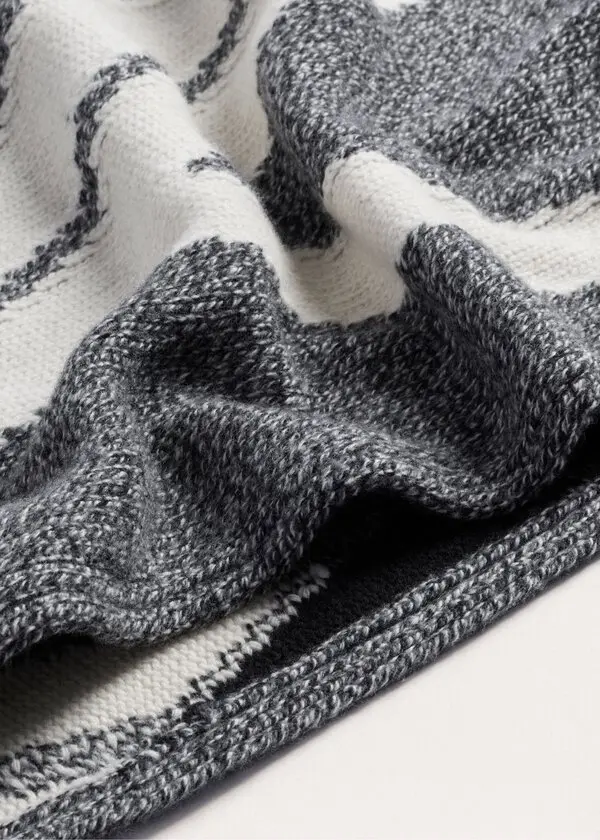 ME+EM Exploded Argyle Knit Scarf