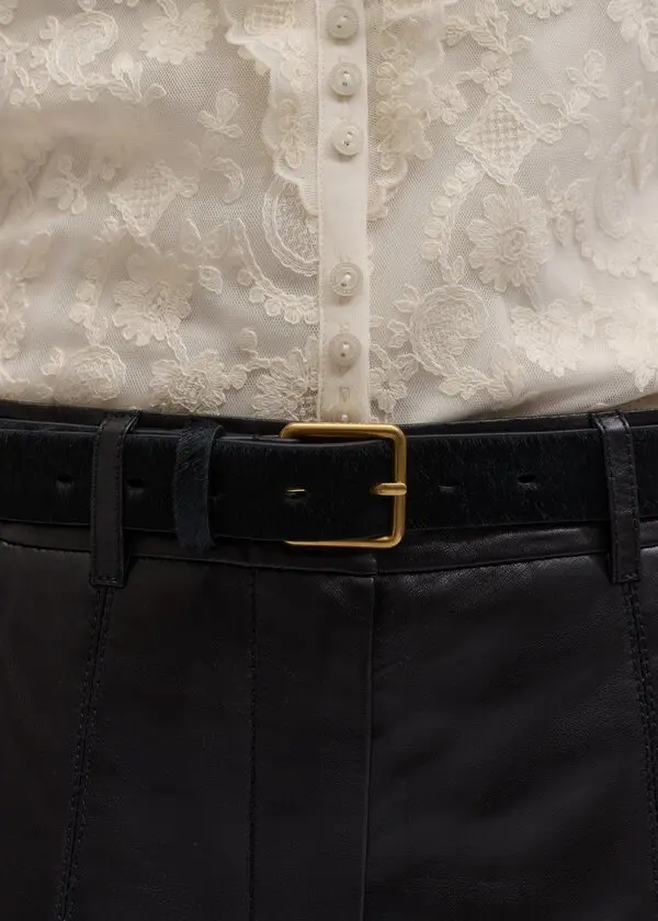ME+EM 28mm Square Buckle Belt - Black