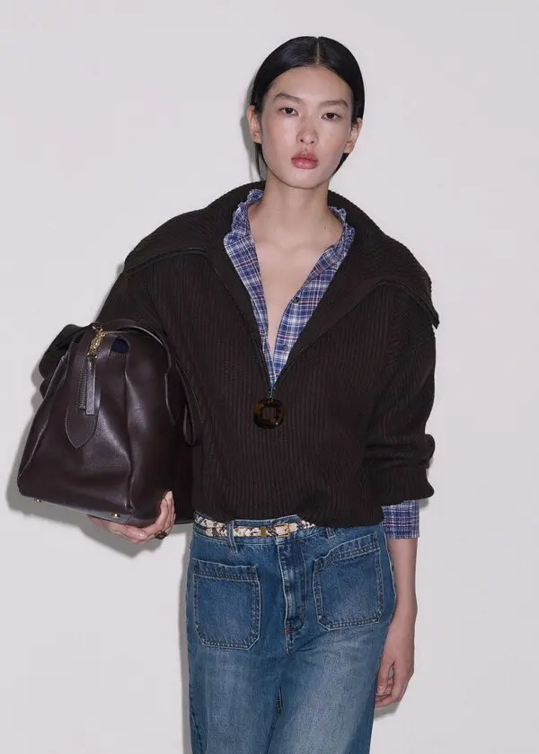 ME+EM Cotton Check Blouse