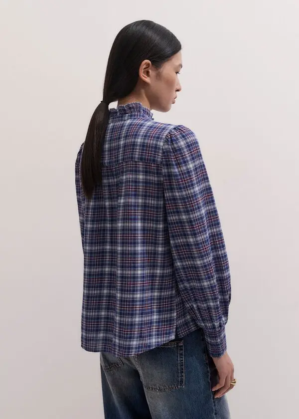 ME+EM Cotton Check Blouse