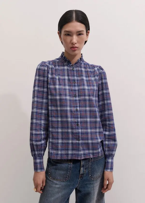 ME+EM Cotton Check Blouse