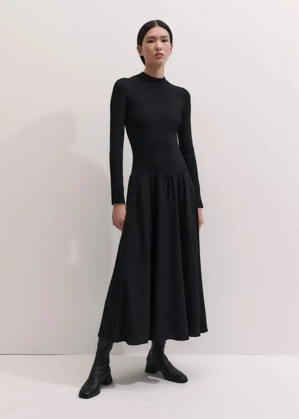 ME+EM Mixed Media Evening Maxi Dress