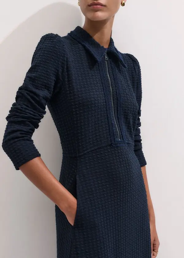 ME+EM Texture Clash Midi Dress