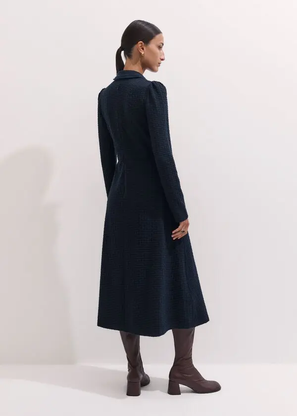 ME+EM Texture Clash Midi Dress
