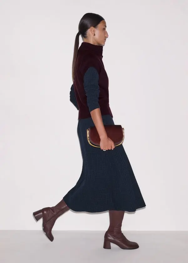 ME+EM Texture Clash Midi Dress