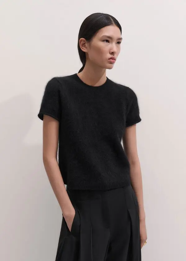ME+EM Brushed Wool Shrunken Baby Tee