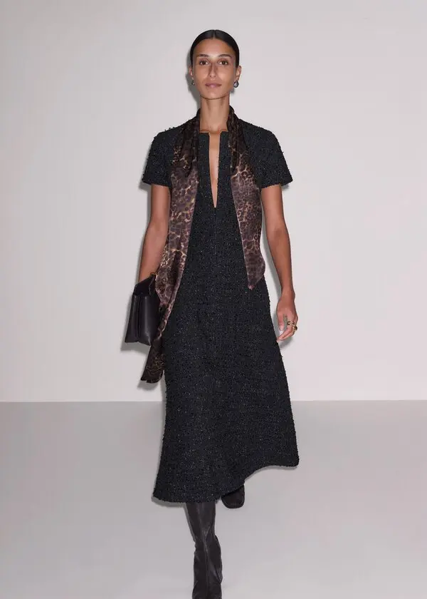 ME+EM Lurex Boucle Jersey Midi Dress
