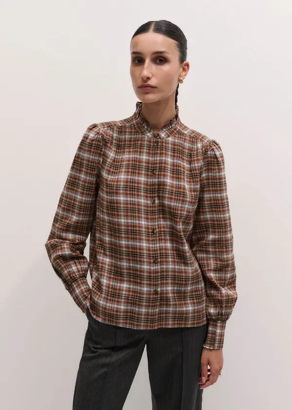 ME+EM Cotton Check Blouse