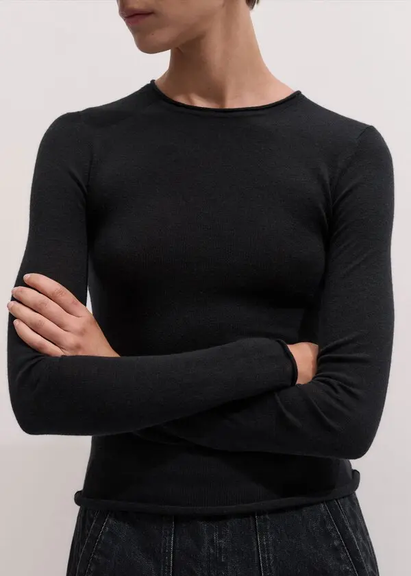 ME+EM Barely There Jersey Stitch Crew Neck
